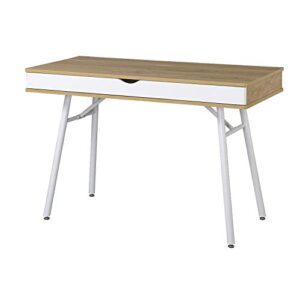 techni mobili modern multi computer desk with storage, 30" x 21.7" x 45.3", pine