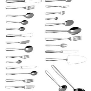 Fortessa Grand City 18/10 Stainless Steel Flatware Ice Cream Spoon, Set of 12