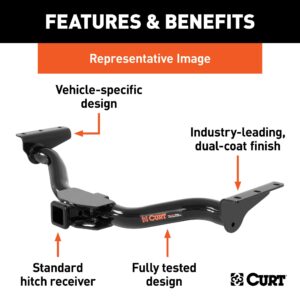 CURT 13158 Class 3 Trailer Hitch, 2-Inch Receiver, Fits Select Subaru Legacy, GLOSS BLACK POWDER COAT