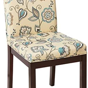 OSP Home Furnishings Dakota Upholstered Parsons Chair with Espresso Finish Wood Legs, Avignon Sky