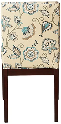 OSP Home Furnishings Dakota Upholstered Parsons Chair with Espresso Finish Wood Legs, Avignon Sky