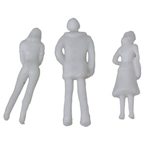 BQLZR White Unpainted Architectural 1:75 Scale Model Figures for Placed on Cakes, Railway Models, Building Models, Dioramas,6 Types of Poses,Make of Light Plastic