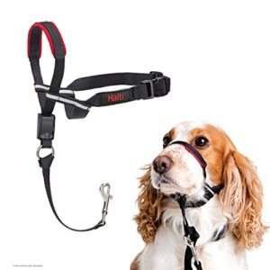 halti optifit headcollar size medium, bestselling dog head harness to stop pulling on the lead, easy to use, adjustable & reflective head collar for dogs, professional anti-pull training aid