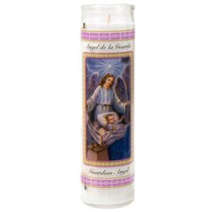 set of 2 guardian angel prayer candles 2 veladoras del angel de la guarda