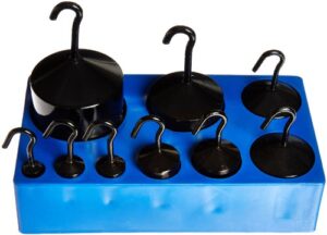 united scientific™ whsbe9 hooked weight, black enamel, set of 9