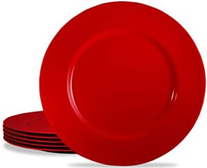 calypso basics by reston lloyd melamine dinner plate, set of 6, red