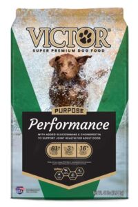 victor super premium dog food – performance dry dog food – 26% protein for active adult dogs – includes glucosamine and chondroitin for hip and joint health, 40lbs