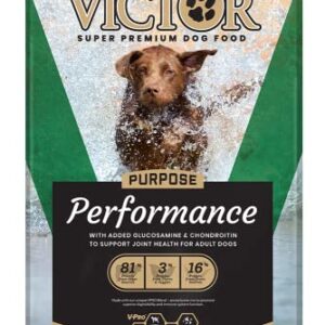 Victor Super Premium Dog Food – Performance Dry Dog Food – 26% Protein for Active Adult Dogs – Includes Glucosamine and Chondroitin for Hip and Joint Health, 40lbs