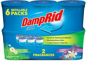 damprid fg01fslv33c moisture absorber odor eliminator,lavender and vanilla, 6 pack