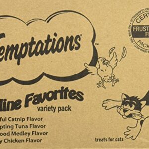 TEMPTATIONS Classic Crunchy and Soft Cat Treats Feline Favorites Variety Pack, (6) 3 oz. Pouches