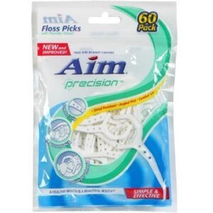 aim precision floss picks, 60-ct. packs (pack of 5)