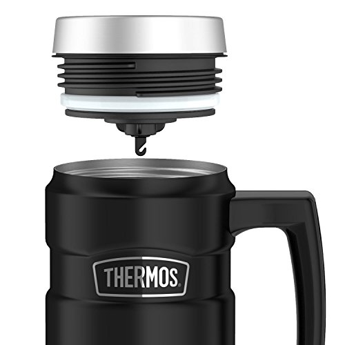 Thermos Stainless King 16 Ounce Travel Mug with Handle, Matte Black, Model Number: SK1000BKT4