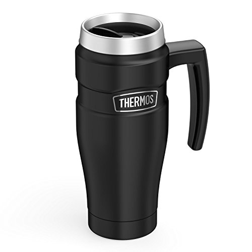 Thermos Stainless King 16 Ounce Travel Mug with Handle, Matte Black, Model Number: SK1000BKT4