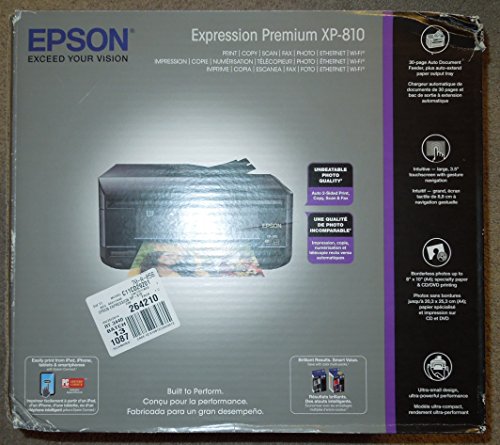 Epson C11CD29201 Expression Premium XP-810 Small Wireless Color Photo Printer with Scanner, Copier and Fax