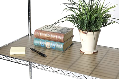 Seville Classics Heavy Duty Fitted Liners Water-Resistant Protector Mat, Non Adhesive for Wired Shelves, Office, Kitchen, Garage, 48" x 18" Shelf (2-Pack), Semi-Transparent Taupe