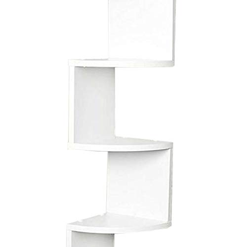 Danya B. XF11035W Large Decorative 5-Tier Corner Floating Wall Mount Display Shelving Unit - White