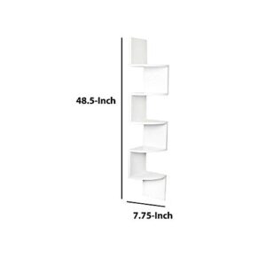 Danya B. XF11035W Large Decorative 5-Tier Corner Floating Wall Mount Display Shelving Unit - White