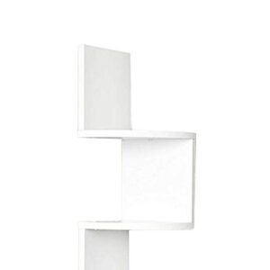 Danya B. XF11035W Large Decorative 5-Tier Corner Floating Wall Mount Display Shelving Unit - White