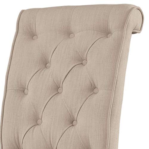 Signature Design by Ashley Tripton Classic Tufted Upholstered Armless Dining Chair, 2 Count, Beige