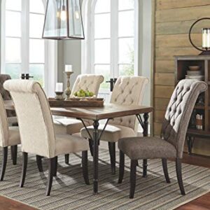 Signature Design by Ashley Tripton Classic Tufted Upholstered Armless Dining Chair, 2 Count, Beige