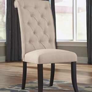 Signature Design by Ashley Tripton Classic Tufted Upholstered Armless Dining Chair, 2 Count, Beige