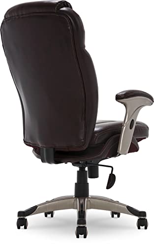 Serta Ergonomic Executive Office Chair Motion Technology Adjustable Mid Back Design with Lumbar Support, Brown Bonded Leather