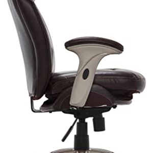 Serta Ergonomic Executive Office Chair Motion Technology Adjustable Mid Back Design with Lumbar Support, Brown Bonded Leather