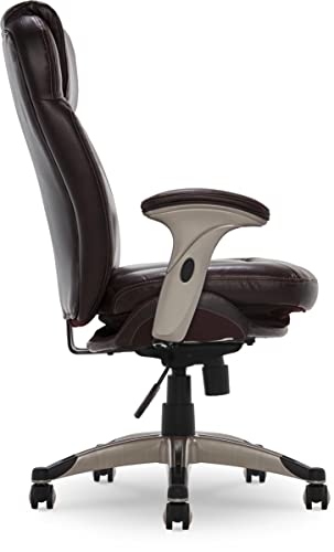 Serta Ergonomic Executive Office Chair Motion Technology Adjustable Mid Back Design with Lumbar Support, Brown Bonded Leather