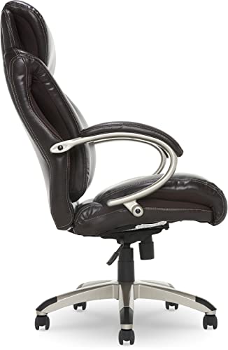 Serta Big and Tall Executive Office Chair with AIR Technology and Ergonomically Layered Body Pillows, Supports up to 350 Pounds, Bonded Leather, Roasted Chestnut