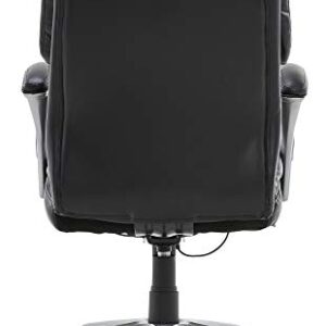 Elle Decor Anniston Wellness by Design Mid Office AIR Lumbar Technology, Ergonomic Computer Chair with Lower Back Support, Bonded Leather, Black