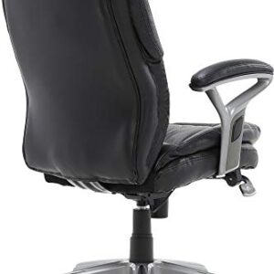 Elle Decor Anniston Wellness by Design Mid Office AIR Lumbar Technology, Ergonomic Computer Chair with Lower Back Support, Bonded Leather, Black