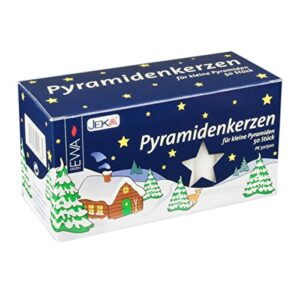 jeka kerzen christmas pyramid carousel candles, medium 14mm - white