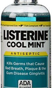 Listerine Cool Mint Antiseptic Mouthwash Travel Size 3.2 Ounces (Pack of 6)