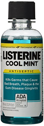 Listerine Cool Mint Antiseptic Mouthwash Travel Size 3.2 Ounces (Pack of 6)