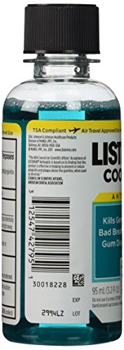 Listerine Cool Mint Antiseptic Mouthwash Travel Size 3.2 Ounces (Pack of 6)