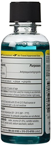 Listerine Cool Mint Antiseptic Mouthwash Travel Size 3.2 Ounces (Pack of 6)