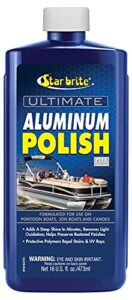 star brite ultimate aluminum polish - add a deep protective shine, remove light oxidation & preserve restored finish - marine grade for pontoons, jon boats & canoes (087616)