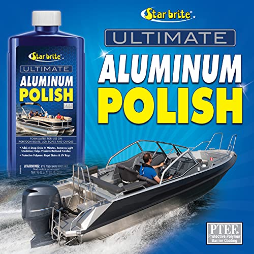 STAR BRITE Ultimate Aluminum Polish - Add a Deep Protective Shine, Remove Light Oxidation & Preserve Restored Finish - Marine Grade for Pontoons, Jon Boats & Canoes (087616)