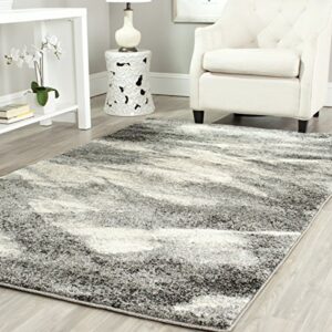 SAFAVIEH Retro Collection Area Rug - 9' x 12', Grey & Ivory, Modern Abstract Design, Non-Shedding & Easy Care, Ideal for High Traffic Areas in Living Room, Bedroom (RET2891-8012)