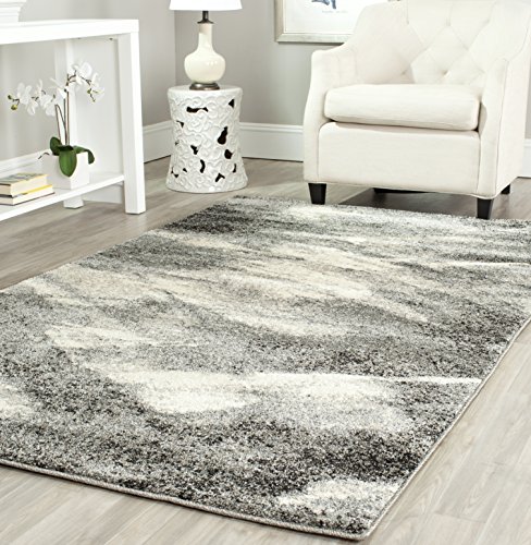 SAFAVIEH Retro Collection Area Rug - 9' x 12', Grey & Ivory, Modern Abstract Design, Non-Shedding & Easy Care, Ideal for High Traffic Areas in Living Room, Bedroom (RET2891-8012)