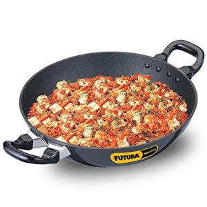 hawkins futura non-stick kadhai deep-fry pan black 2.5 l