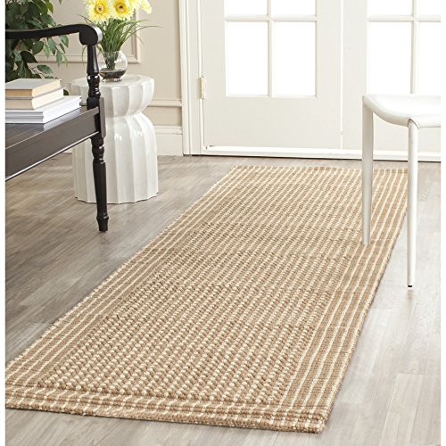 SAFAVIEH Natural Fiber Collection Runner Rug - 2' x 6', Ivory & Beige, Handmade Jute, Ideal for High Traffic Areas in Living Room, Bedroom (NF449A)