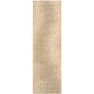 SAFAVIEH Natural Fiber Collection Runner Rug - 2' x 6', Ivory & Beige, Handmade Jute, Ideal for High Traffic Areas in Living Room, Bedroom (NF449A)