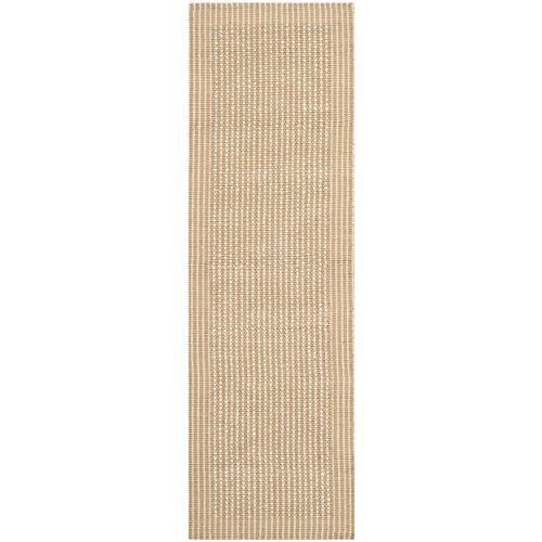 SAFAVIEH Natural Fiber Collection Runner Rug - 2' x 6', Ivory & Beige, Handmade Jute, Ideal for High Traffic Areas in Living Room, Bedroom (NF449A)