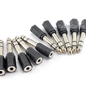 CablesOnline 10-Pack 3.5mm (1/8in) Female Jack to 6.35mm (1/4in) Male Plug Stereo Audio Adapter (AV-A33-10)