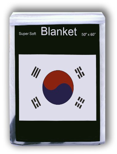 Super Soft South Korean Flag Fleece Blanket 5 ft x 4.2 ft. Throw Cover Taegukgi Korea