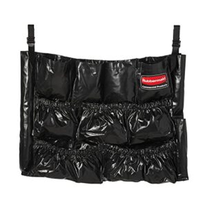 rubbermaid commercial products brute caddy bag, black, cleaning tool and supply organizer for brute trash cans