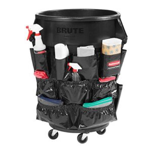 Rubbermaid Commercial Products Brute Caddy Bag, Black, Cleaning Tool and Supply Organizer for Brute Trash Cans