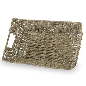 The Lucky Clover Trading Seagrass Rectangular Tray Basket, Brown