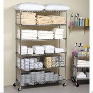 BestOffice 18x48x72 Storage Shelves Commercial Heavy Duty Metal Shelves Garage Organizer Wire Rack Shelving Storage Unit Shelf Adjustable Utility 6000 LBS Capacity,Chrome